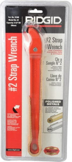 Ridgid 2" Max Pipe Capacity, 17" Long, Strap Wrench 3-1/2" Actual OD ...