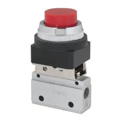 ARO Fluid Management 1/8" Inlet 3-Way 2-Position Push-Button Actuated ...