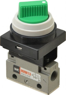 SMC Pneumatics 0.14 CV Rate, 1/8" NPT Inlet Mechanical Valve 3 Way, 2 ...