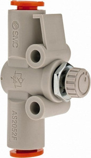 SMC Pneumatics 1/4" Tube OD x 1/4 Body Flow & Speed Control Valve Speed ...