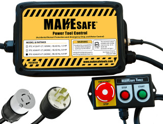 MAKESafe Power Tool Control, E-Stop & Anti-Restart System, 5 HP, 240V 3 ...