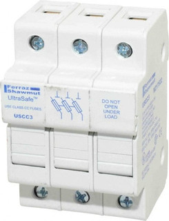 Ferraz Shawmut 3 Pole, 600 VAC/VDC, 30 Amp, DIN Rail Mount Fuse Holder ...