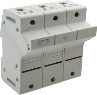 Ferraz Shawmut 3 Pole, 600 VAC/VDC, 60 Amp, DIN Rail Mount Fuse Holder ...