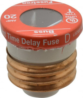 Bussmann 125 VAC, 20 Amp, Time Delay Plug Fuse Fuse Holder Mount, 2.38 ...