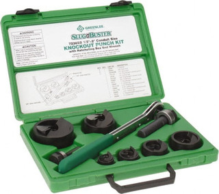 Greenlee 16 Piece, 2" Punch Hole Diam, Manual Knockout Set Round Punch ...