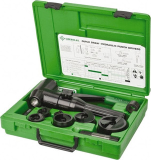 Greenlee 9 Piece, 2" Punch Hole Diam, Hydraulic Punch Driver Kit Round ...