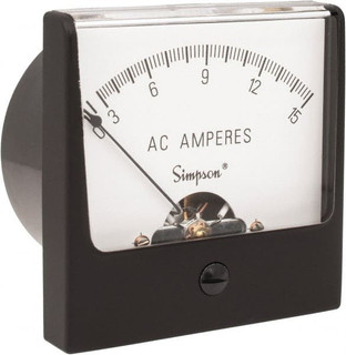 Simpson Electric Analog, AC Ammeter, Panel Meter 60 Hz, 0.0025 Ohms at ...