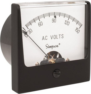 Simpson Electric Analog, AC Voltmeter, Panel Meter 60 Hz, 25000 Ohms at ...