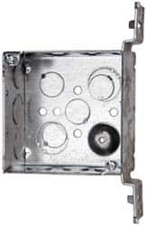 Crouse-Hinds 4 x 4 x 2-1/8" Steel Square Outlet Box 1 Gang, (13) 1/2, 3 ...