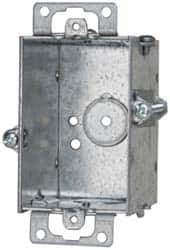 Crouse-Hinds 3 x 2 x 2-1/2" Steel Rectangular Switch Box 1 Gang, (3) 1/ ...