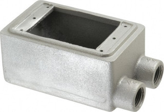 O-Z/Gedney Iron Rectangular Device Box 1 Gang, 1/2" Knockouts FSS-1-50 ...