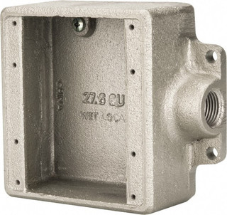 Thomas & Betts 2-3/4 x 2" Iron Rectangular Device Box 2 Gangs, (1) 1/2 ...