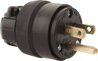 Leviton 125 VAC, 15 Amp, 5-15P NEMA, Straight, Self Grounding ...