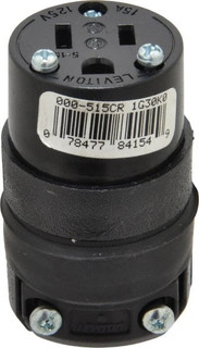 Leviton 125 VAC, 15 Amp, 5-15R NEMA, Straight, Self Grounding ...
