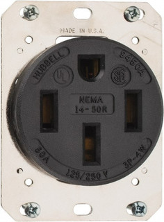 Hubbell Wiring Device-Kellems 125/250 VAC 50A NEMA 14-50R Industrial ...