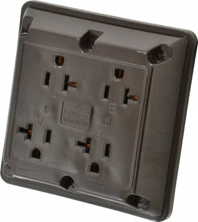 Leviton 125 VAC 20A NEMA 5-20R Specification Grade Brown Straight Blade ...