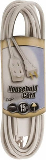 Southwire 15 ft., 16/2 Gauge/Conductors, White Indoor Extension Cord 1 ...