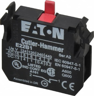 Eaton Cutler-Hammer NC, Electrical Switch Contact Block 22-1/2mm Hole ...