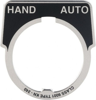 Square D Metal Legend Plate - Hand-Auto Black Background, White Letters ...