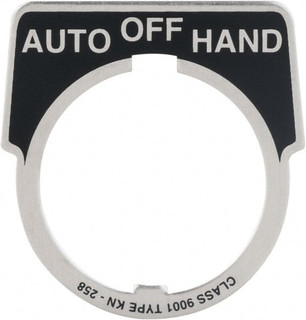 Square D Metal Legend Plate - Auto-Off-Hand Black Background, White ...