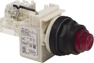 Schneider Electric 120 VAC Red Lens LED Pilot Light Round Lens, Screw ...