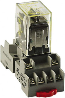 Square D 14 Pins, 300 VAC, 10 Amp, Spade Relay Socket DIN Rail Mount ...
