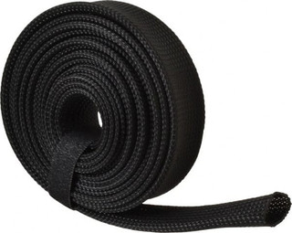 Techflex Black Braided Expandable Cable Sleeve 10 ft. Coil Length, -103 ...
