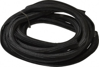 Techflex Black Braided Cable Sleeve 10 ft. Coil Length, -103 to 257°F ...
