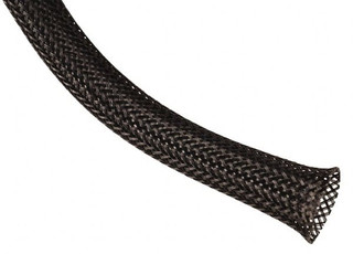 Techflex Black Braided Expandable Cable Sleeve 50 ft. Coil Length, -103 ...