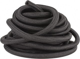 Techflex Black Braided Cable Sleeve 50 ft. Coil Length, -103 to 257°F ...