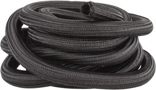 Techflex Black Braided Cable Sleeve 25 ft. Coil Length, -103 to 257°F ...