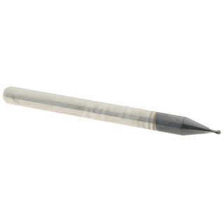 Accupro 0.028" Diam, 0.042" LOC, 2 Flute Solid Carbide Ball End Mill ...