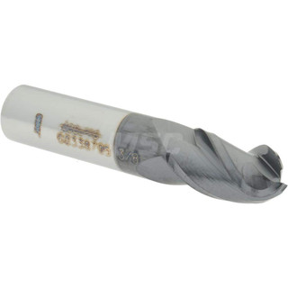 Accupro 3/8" Diam, 5/8" LOC, 3 Flute Solid Carbide Ball End Mill AlTiN ...