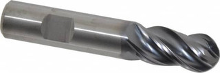 Kennametal 5/8" Diam, 1-1/4" LOC, 4 Flute Solid Carbide Ball End Mill ...