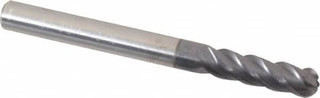 PROMAX Tools 3/16" Diam, 5/8" LOC, 4 Flute Solid Carbide Ball End Mill ...