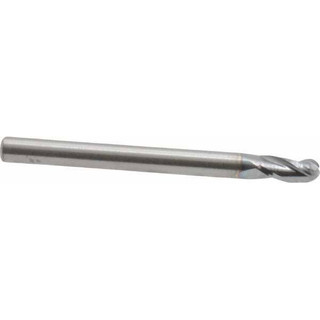 RobbJack 1/8" Diam, 1/4" LOC, 3 Flute Solid Carbide Ball End Mill TiCN ...