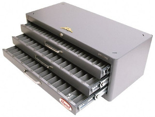 Huot 3 Drawer, 2 to 25mm End Mill Diam, Steel End Mill Storage 26" Wide ...