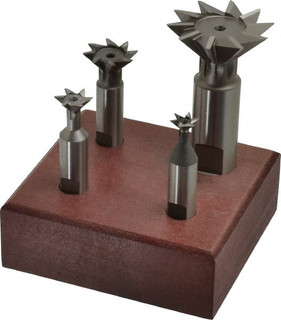 Value Collection 4 Piece 3/8 to 1-3/8" 45° Dovetail Cutter Set High ...