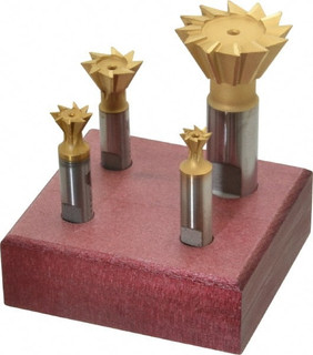 Value Collection 4 Piece 3/8 to 1-3/8" 60° Dovetail Cutter Set High ...