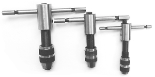 Precise 3 Piece Ratchet T-Handle Tap Holder Set, #0-1/2" - 3900-0240 ...