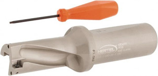 Hertel 2-1/8" Max Drill Depth, 2xD, 1-1/16" Diam, Indexable Insert ...