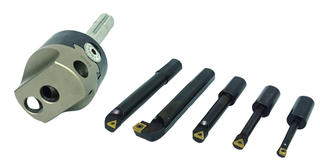 Precise Indexable Boring Tool Set with 3" Boring Head, R8 Shank & 5 ...