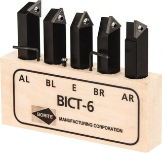 Borite 3/8" Shank Square Indexable Insert Tool Bit Set 1/4" Inscribed ...