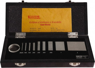 SPI 9 Piece, 1/16 to 2", Grade AS-1, Steel Gage Block Set Rectangular ...