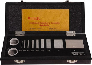 SPI 9 Piece, 1/16 to 2", Grade AS-1, Steel Gage Block Set Rectangular ...