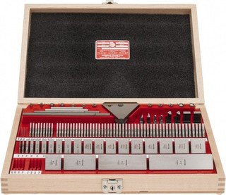 Starrett 81 Piece, 0.05 to 4", Grade 0, Steel Gage Block Set Square ...