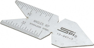 SPI 60° Angle, Chrome Coated Steel Center Gage 1/32 to 1/14 Inch ...