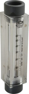 King Instrument 1" FNPT Port Block Style, Inline Flowmeter 125 Max psi ...