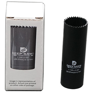 Deep Saws 3" Deep Bi-Metal Hole Saw, 8-12 TPI, 1.125" Diameter - 100797 ...