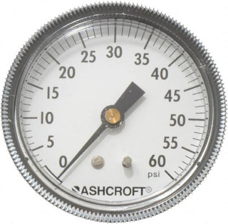 Ashcroft 2-1/2" Dial, 1/4 Thread, 0-60 Scale Range, Pressure Gauge ...